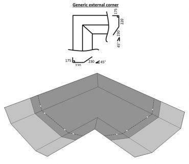 Bespoke moulded 90 degree external corner
